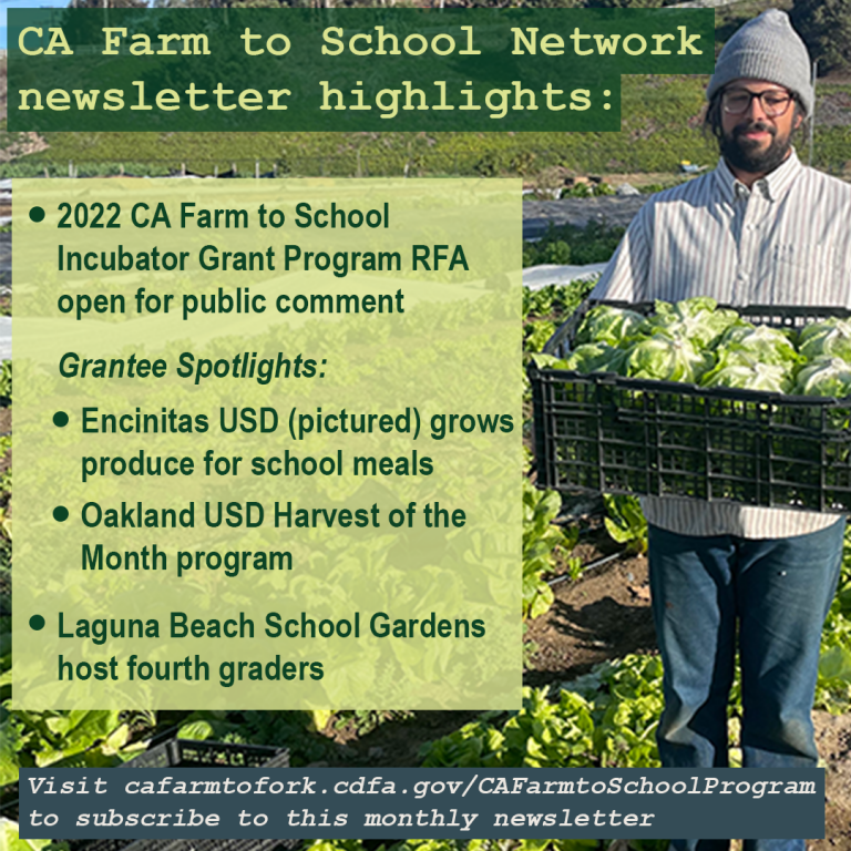 Farm to School Network February newsletter highlights upcoming grants ...