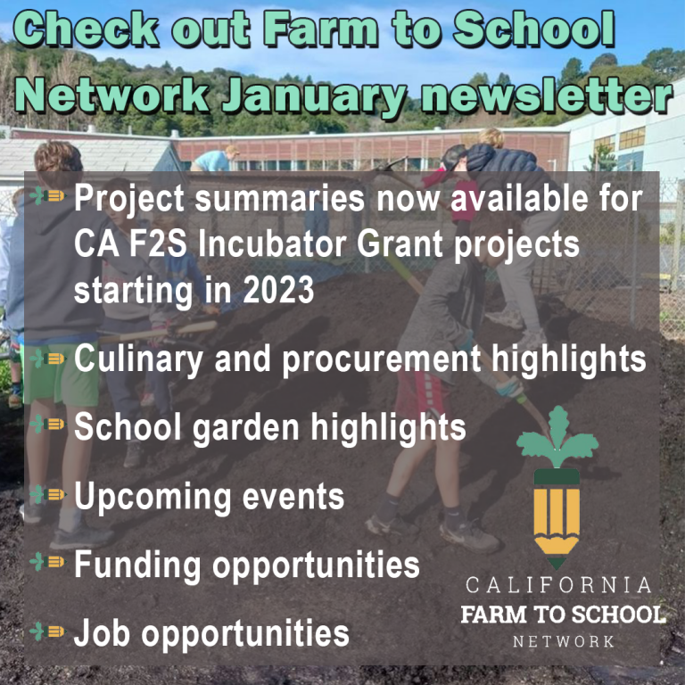 Subscribe to monthly California Farm to School Network newsletter ...