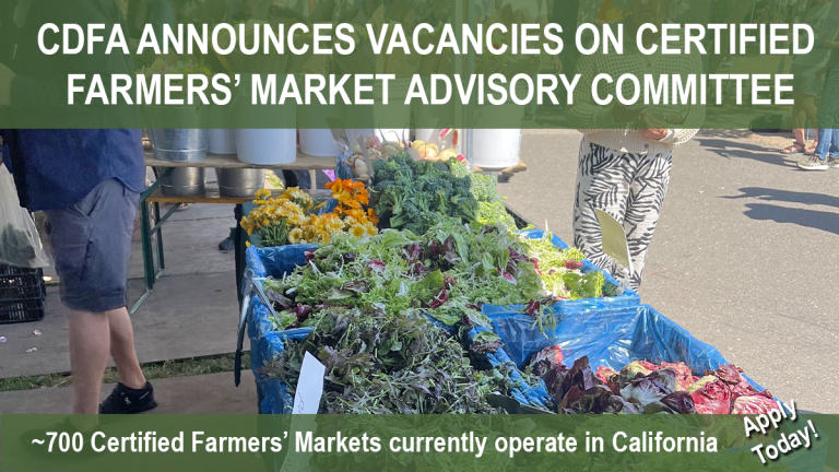 CDFA announces vacancies on Certified Farmers’ Market Advisory ...